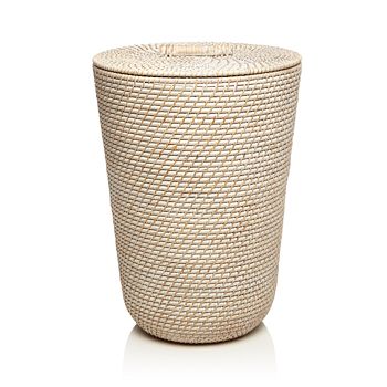 Britannica Sparrow x Wren Ernie White-Washed Rattan Laundry Hamper ...