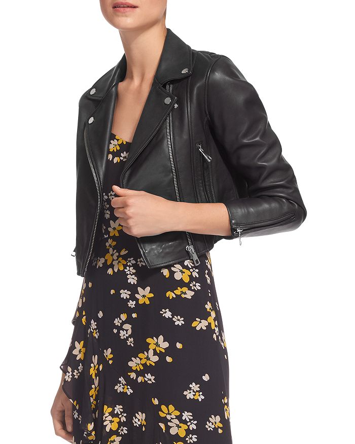 Whistles Rose Cropped Leather Jacket | Bloomingdale's