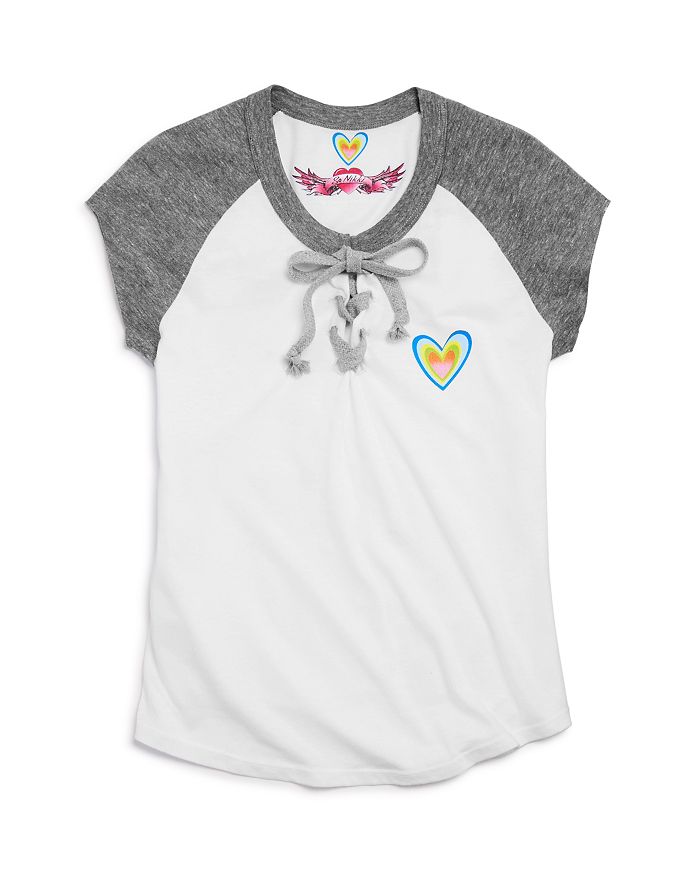 So Nikki... Girls' Lace-Up Heart Tee - Big Kid | Bloomingdale's