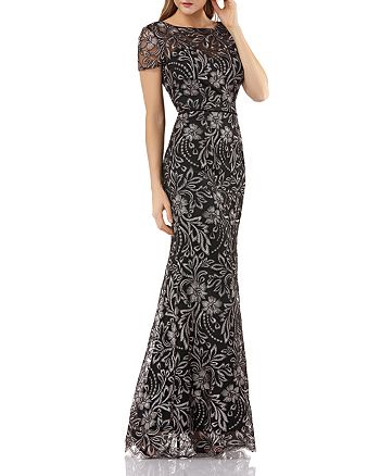JS Collections Embroidered Mermaid Gown | Bloomingdale's