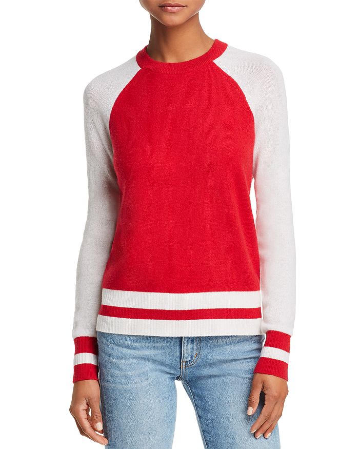 AQUA Color-Block Raglan Cashmere Sweater - 100% Exclusive | Bloomingdale's