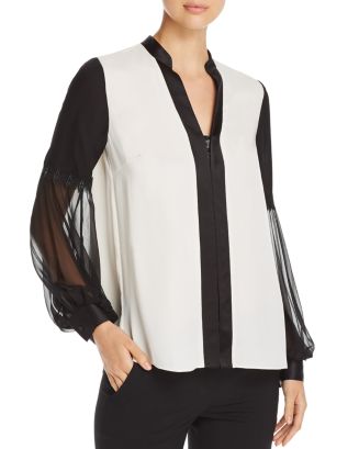 Elie Tahari Valere Color Block Silk Blouse | Bloomingdale's