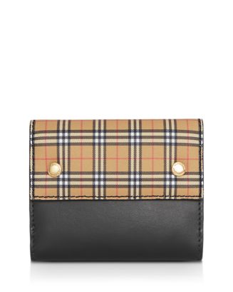 Burberry Small Scale Check Leather Folding Wallet | Bloomingdale's
