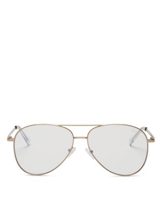 Quay Women's Still Standing Blue Light Aviator Glasses, 51.5mm ...