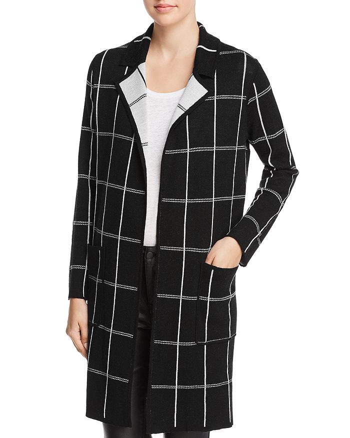 Minnie Rose Reversible Windowpane Sweater Coat | Bloomingdale's