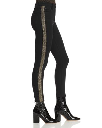 MOTHER High-Rise Beaded Stripe Skinny Jeans in Guilty Flash ...