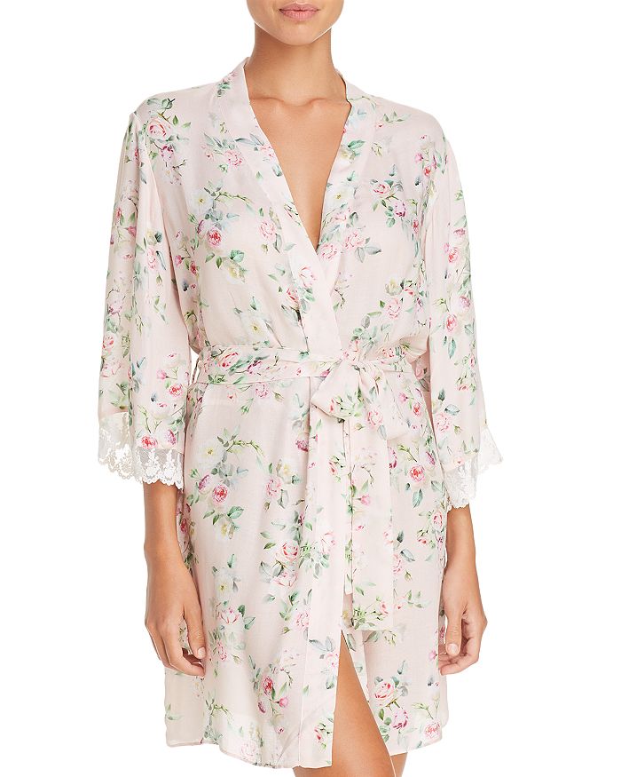 Flora Nikrooz Rose Floral Crepe Cover-Up Robe | Bloomingdale's