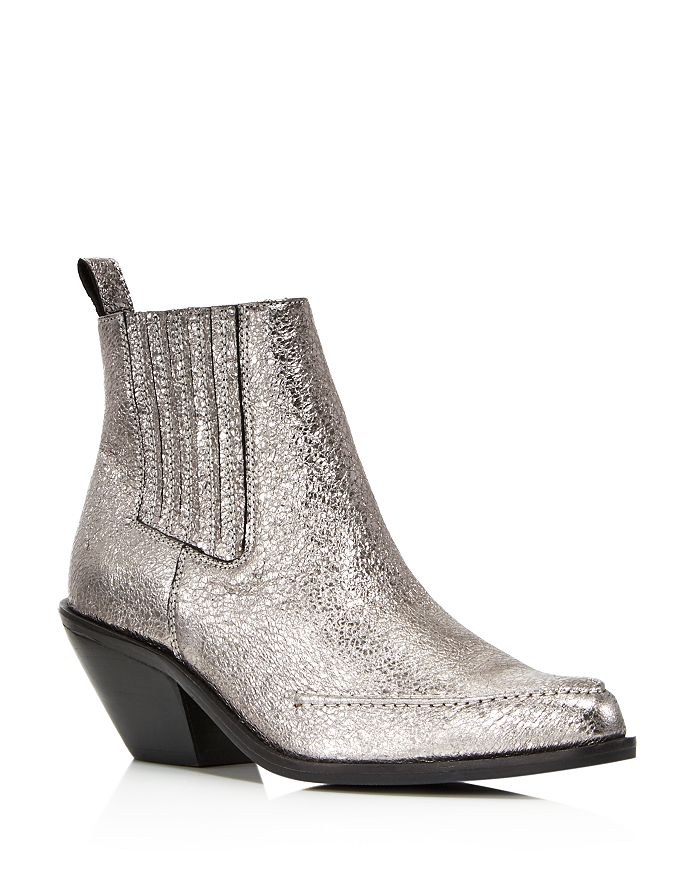 Kenneth Cole Women's Rory Crackled Metallic Leather Booties ...