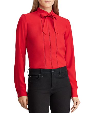 Ralph Lauren Tie-Neck Blouse | Bloomingdale's