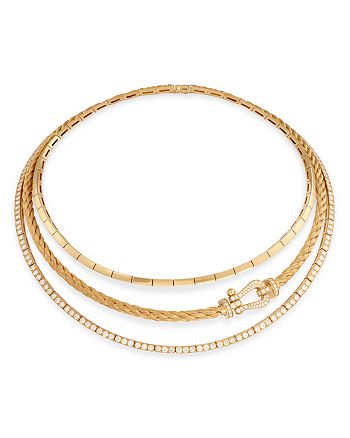 Fred 18K Yellow Gold Force 10 Multi-Row Necklace, 16.15" | Bloomingdale's