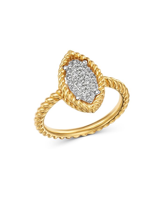 Roberto Coin 18K Yellow Gold New Barocco Diamond Ring | Bloomingdale's