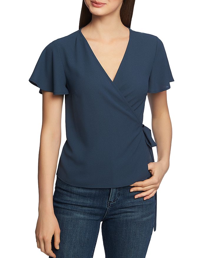 1.STATE Flutter-Sleeve Wrap Top | Bloomingdale's