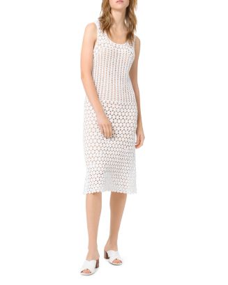 MICHAEL Michael Kors Crocheted Sheer-Effect Midi Sheath Dress ...