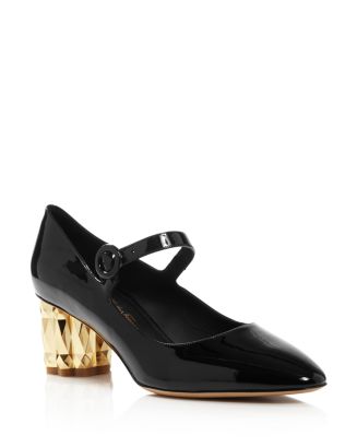 Salvatore Ferragamo Women's Ortensia Geometric Block-Heel Pumps ...