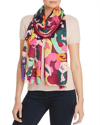 kate spade new york Painter Floral Oblong Silk Scarf | Bloomingdale's