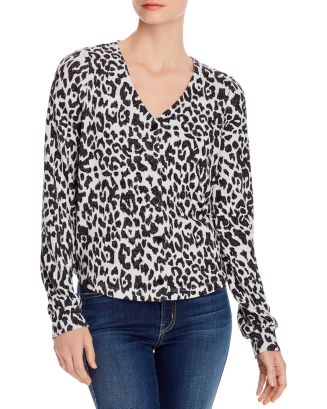 Design History Leopard Print Cropped Cardigan | Bloomingdale's