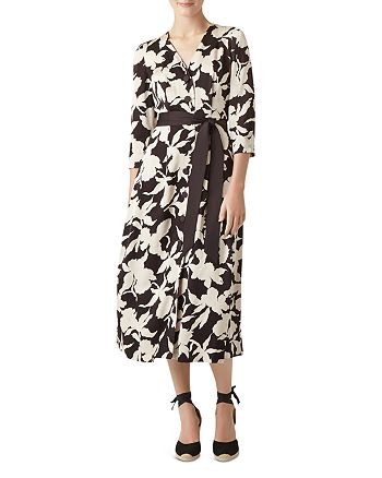 HOBBS LONDON Sandra Button-Front Floral Dress | Bloomingdale's