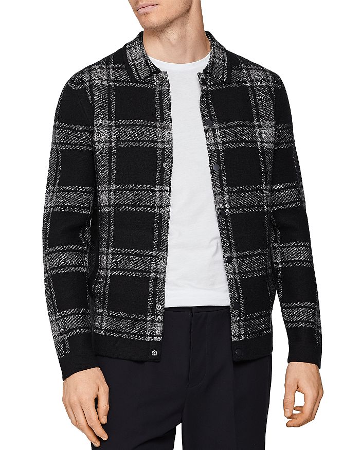 REISS Checked Cotton & Wool Regular Fit Overshirt | Bloomingdale's