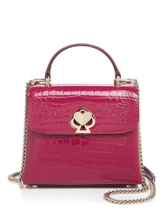 kate spade new york Romy Small Crocodile-Embossed Patent Leather ...
