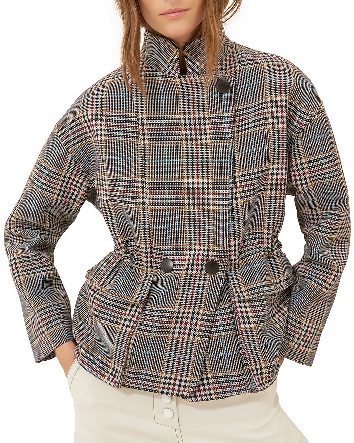 ba&sh Beth Plaid Coat | Bloomingdale's