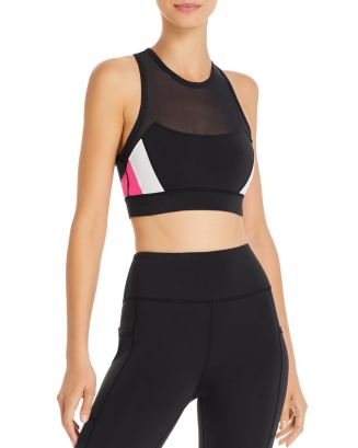 Urban Savage Color-Block Mesh-Panel Sports Bra | Bloomingdale's