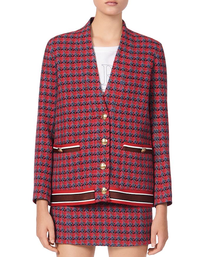 Sandro Sheni Tweed Check Blazer | Bloomingdale's