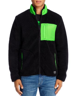 WeSC Moritz Mixed-Media Sherpa Slim Fit Fleece Jacket | Bloomingdale's