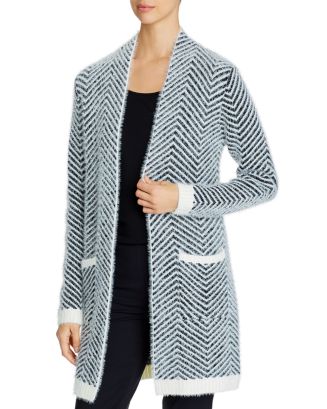 Sioni Fuzzy Chevron Open-Front Cardigan | Bloomingdale's