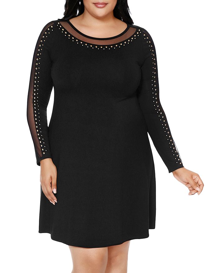 Belldini Plus Studded Mesh Trim Dress | Bloomingdale's