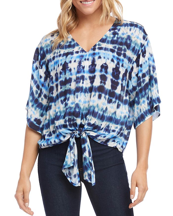 Karen Kane Tie-Dyed Tie-Front Top | Bloomingdale's