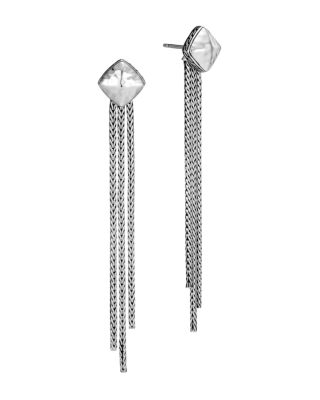 JOHN HARDY Sterling Silver Classic Chain Hammered Tassel Drop Earrings ...