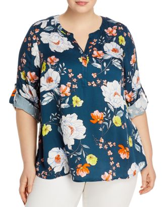 Daniel Rainn Plus Floral Print Top | Bloomingdale's