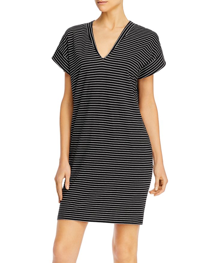 FRAME Le V Striped Mini Dress | Bloomingdale's