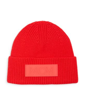 MCM Logo Patch Merino Wool Beanie | Bloomingdale's