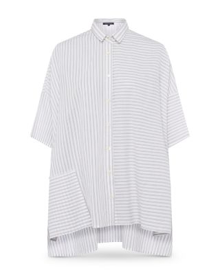 FRENCH CONNECTION Aashi Striped Oversized Cotton Shirt | Bloomingdale's