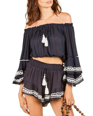 Surf Gypsy Off-the-Shoulder Cropped Top Swim Cover-Up | Bloomingdale's