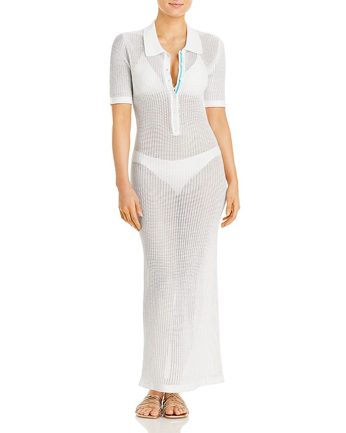 Solid & Striped The Leigh Mesh Polo Dress Cover Up | Bloomingdale's