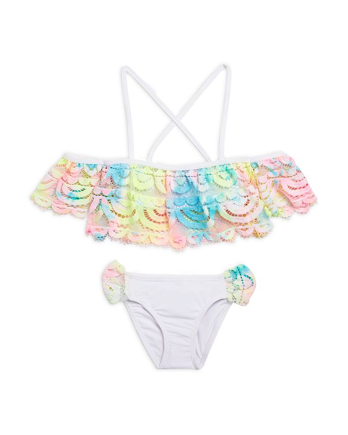PQ Swim Girls' 2-Pc. Rainbow Lace Swim Suit - Little Kid, Big Kid ...