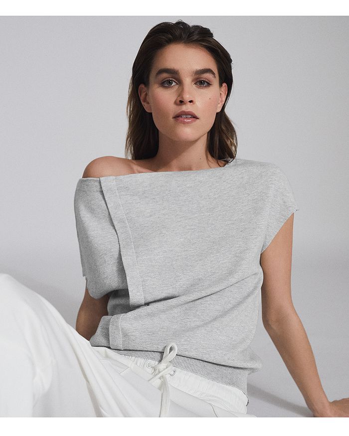 REISS Christa Casual Drape Top | Bloomingdale's