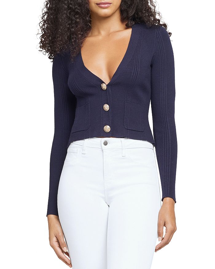 L'AGENCE Jamie Cropped Cardigan | Bloomingdale's