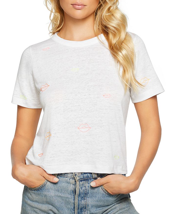 CHASER Embroidered Lip Tee | Bloomingdale's