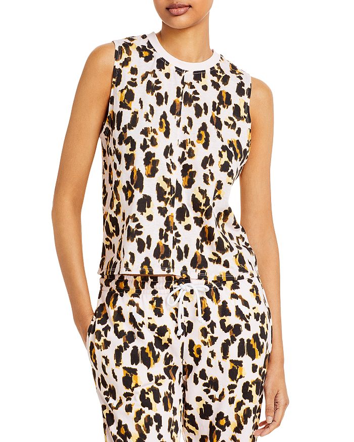 AQUA Leopard Print Tank Top - 100% Exclusive | Bloomingdale's
