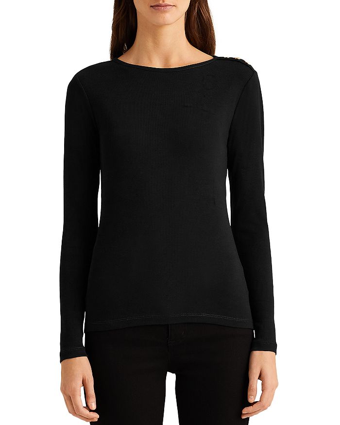 Ralph Lauren Ralph Lauren Button Shoulder Top | Bloomingdale's