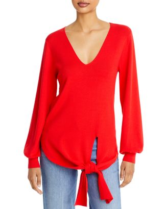 MILLY Tie Front Sweater | Bloomingdale's