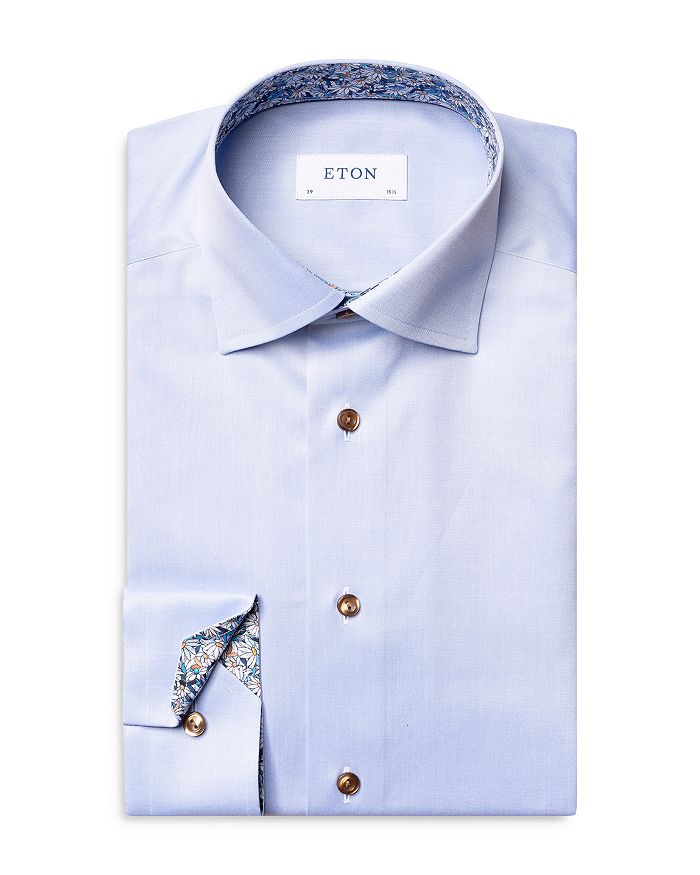 Eton Cotton Solid Convertible Cuff Contemporary Fit Dress Shirt ...