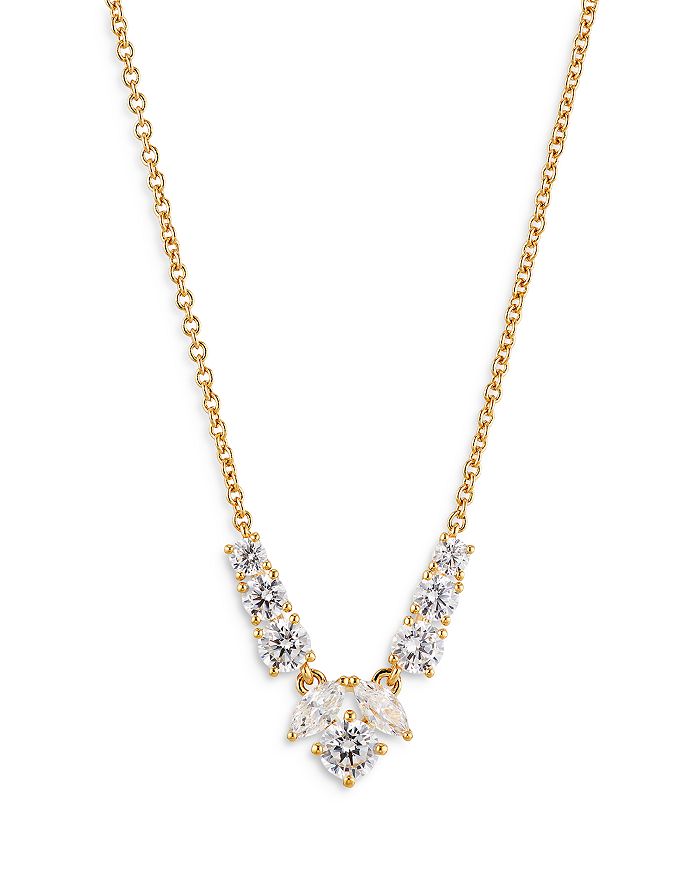 Nadri Prima Multi Cubic Zirconia Statement Necklace in 18K Gold Plated ...