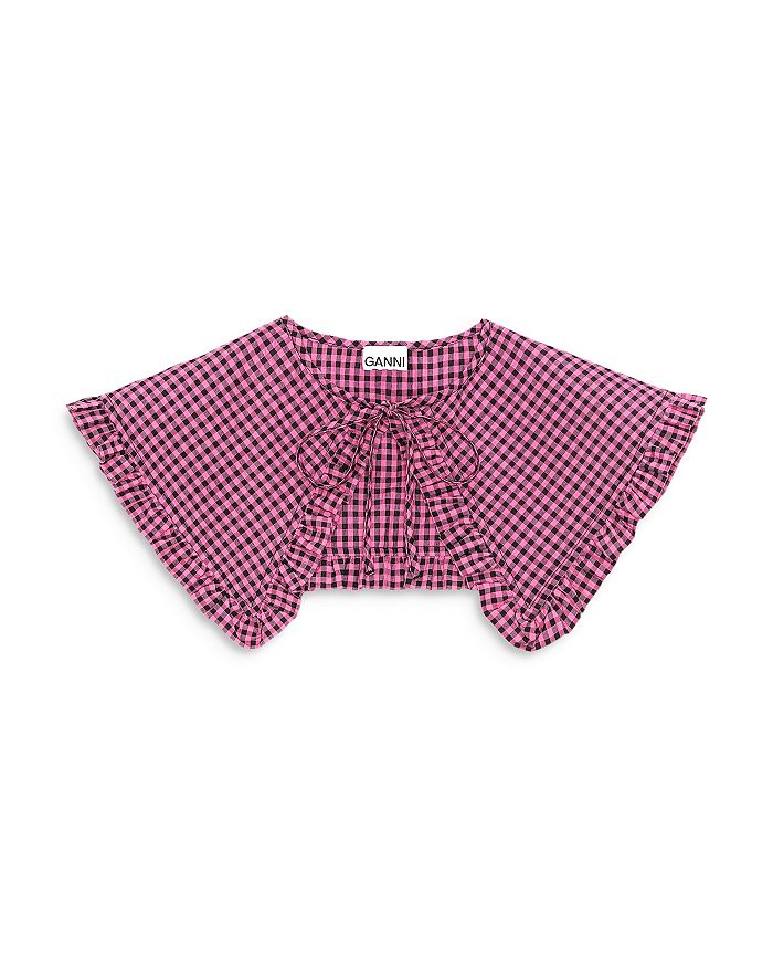 GANNI Seersucker Check Collar | Bloomingdale's