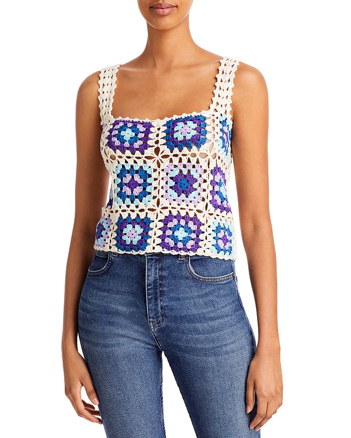 FORE Crochet Cropped Tank Top | Bloomingdale's