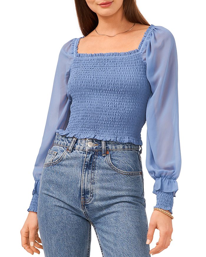 1.STATE Smocked Top | Bloomingdale's