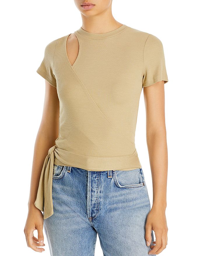 LNA Amor Wrap Ribbed Top | Bloomingdale's